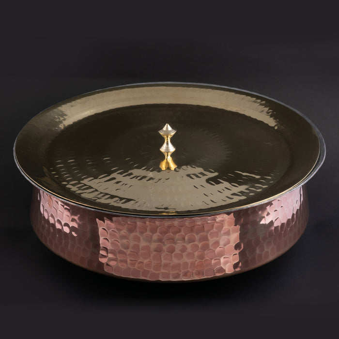 Buy Copper Lagan With Lid For Cooking, Hand-hammered Design - The ...