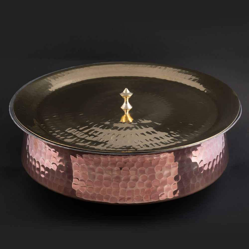 Buy Copper Lagan With Lid For Cooking, Hand-hammered Design - The ...