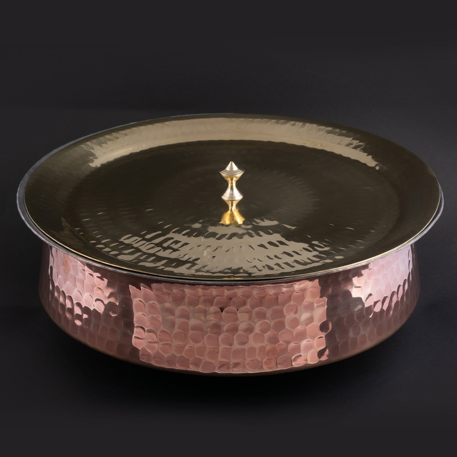 Buy Copper Lagan With Lid For Cooking, Hand-hammered Design - The ...