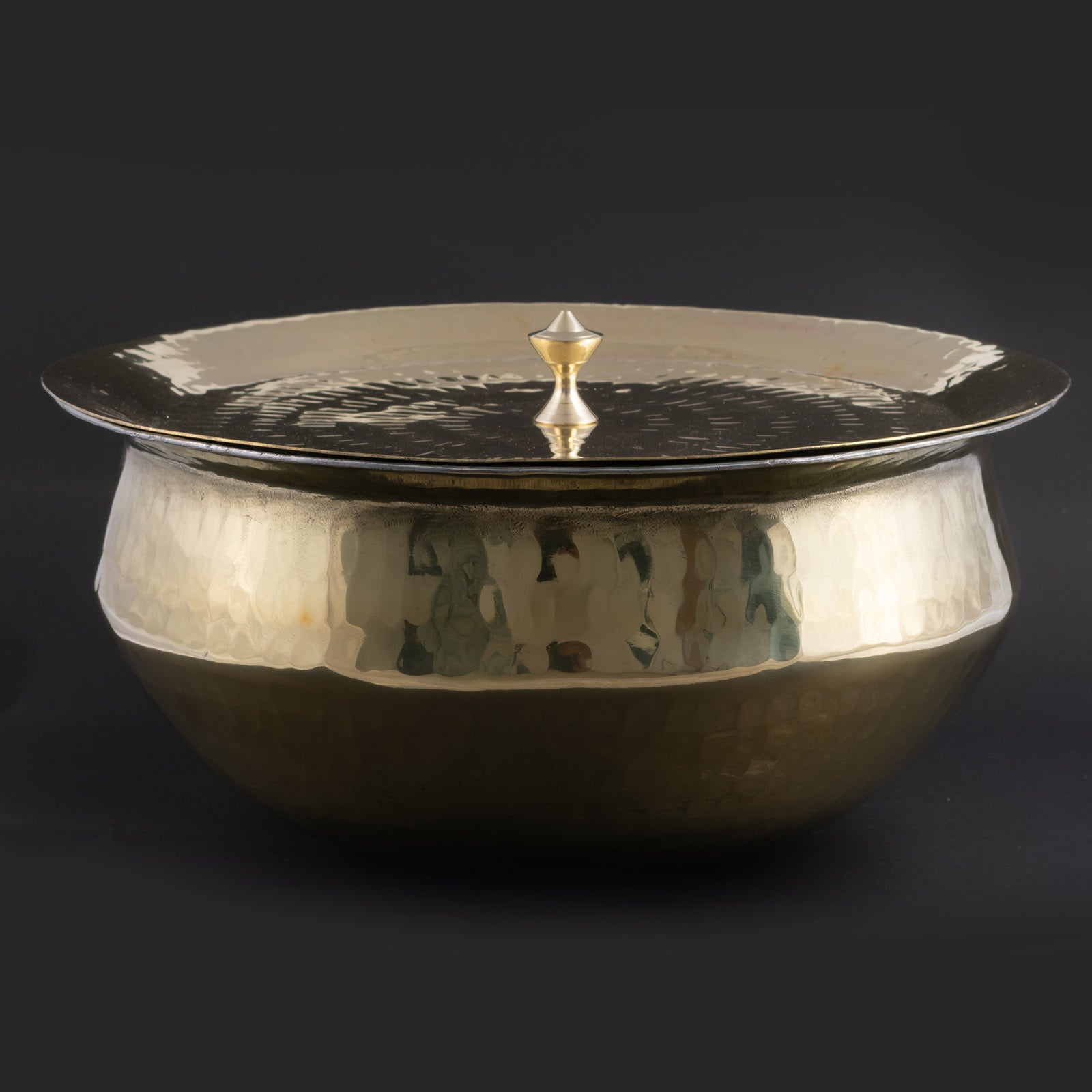 Brass Sipri/Handi (2L & 3.5L) for Cooking & Serving Food, Hammered ...